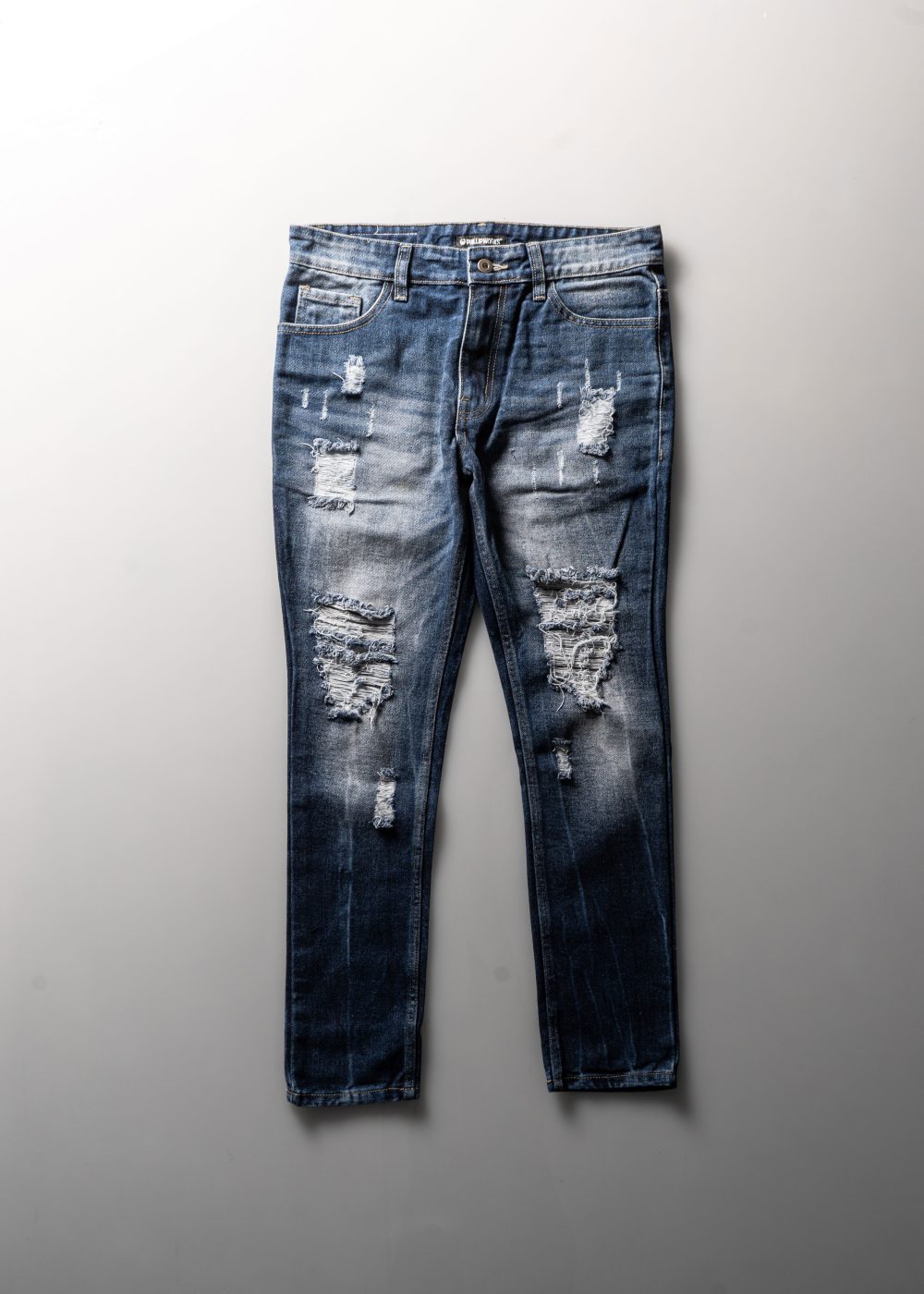 Truxton Slim Ripped Indigo Wash - Phillip Works